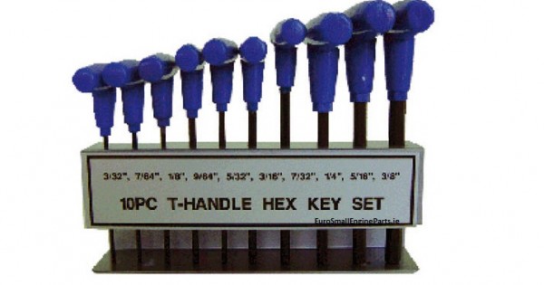 10 Piece T-Handle Hex Key Set Metric In Stand
